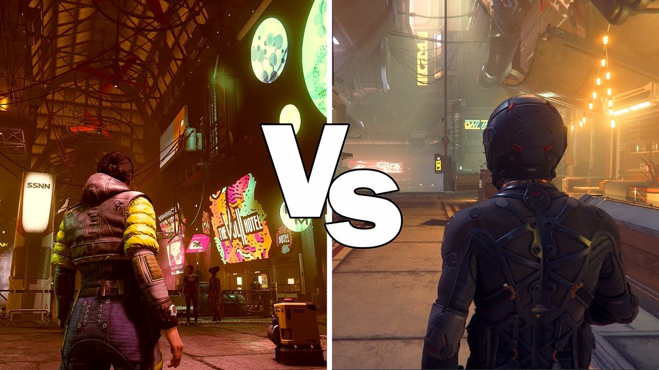 Starfield Neon City Comparison to Star Citizen Area 18 - YouTube