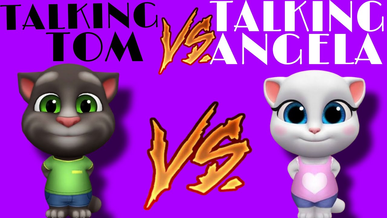 very strong battle talking tom and little angela against him - YouTube