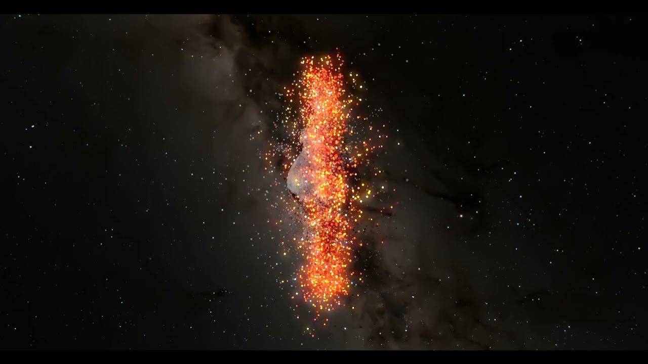 3 Plutos collide w/ 1m particles (SpaceSim) - YouTube