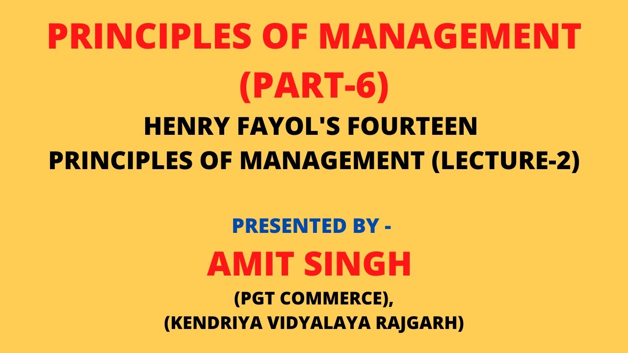 HENRI FAYOL'S 14 PRINCIPLES OF MANAGEMENT (PART-2) । BUSINESS STUDIES ...