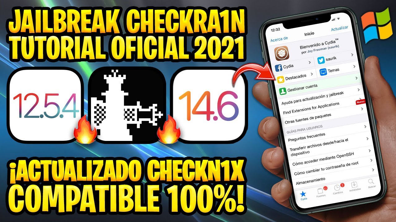 TUTORIAL CHECKRA1N WINDOWS JAILBREAK iOS 14.6 y 12.5.4 OFICIAL ...