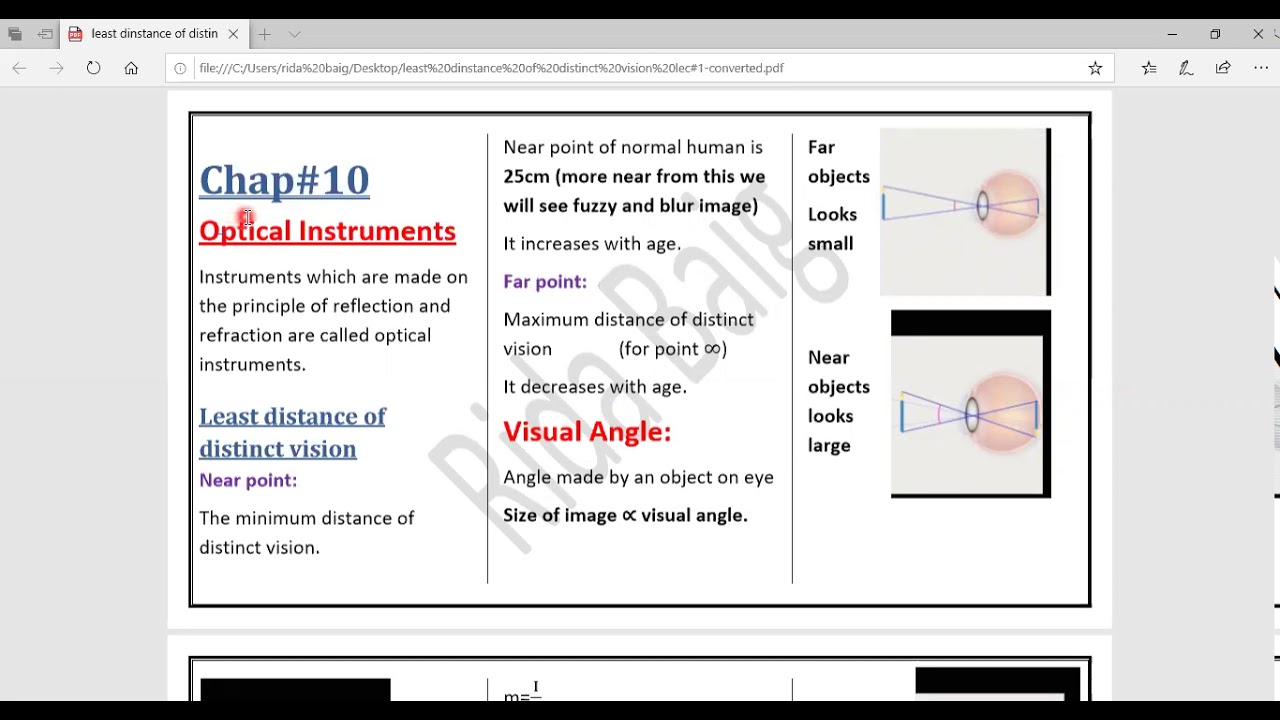 Chap#10 lec #1(least distance of distinct vision) - YouTube