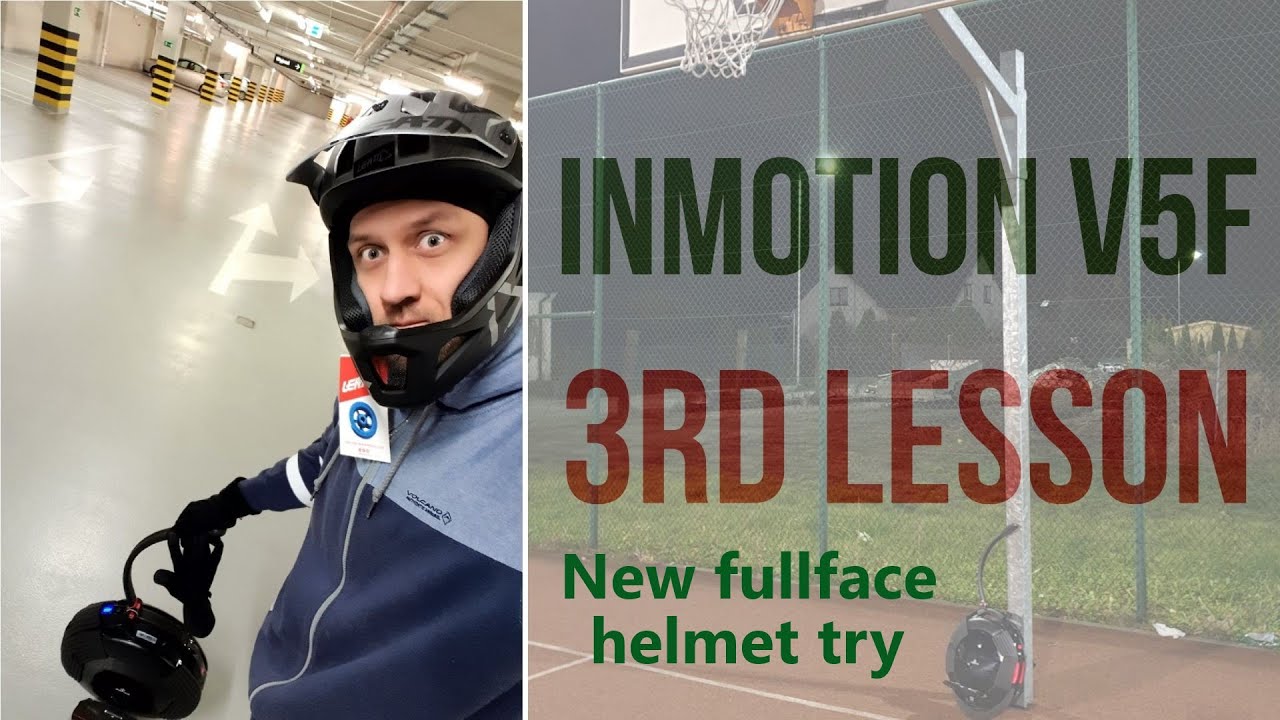Inmotion V5F - The 3rd unicycle riding lesson - progress after 5h - YouTube