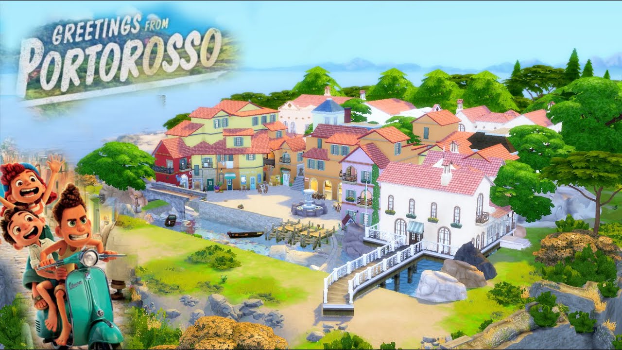 Pixar Movie: Luca Portorosso Inspired (NO CC) - TS4 [SPEED BUILD] - YouTube