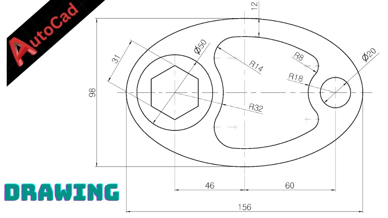 2d #autocad drawing with dimensions | 2d drawing #autocad2d - YouTube