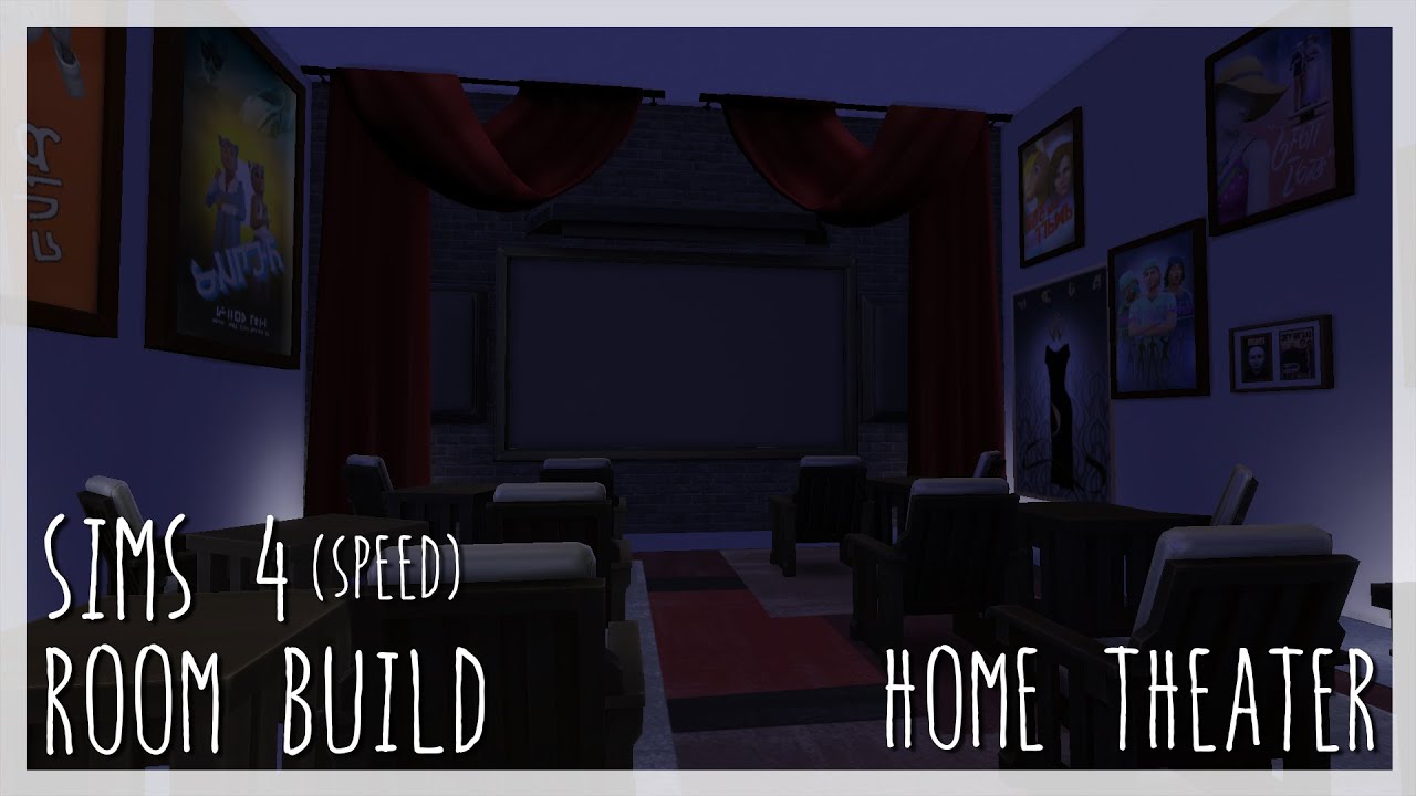 HOME THEATER | Sims 4 Room Build x MOVIE HANGOUT STUFF - YouTube