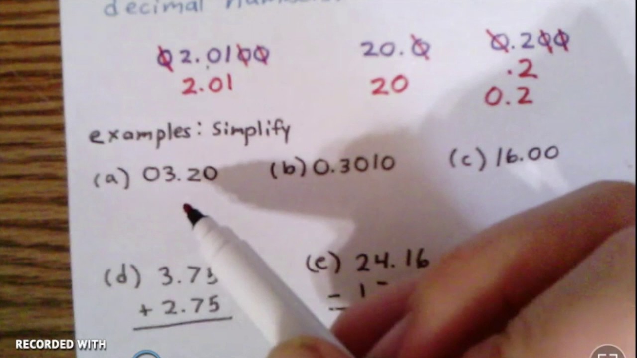 5th L100 Simplifying Decimals - YouTube