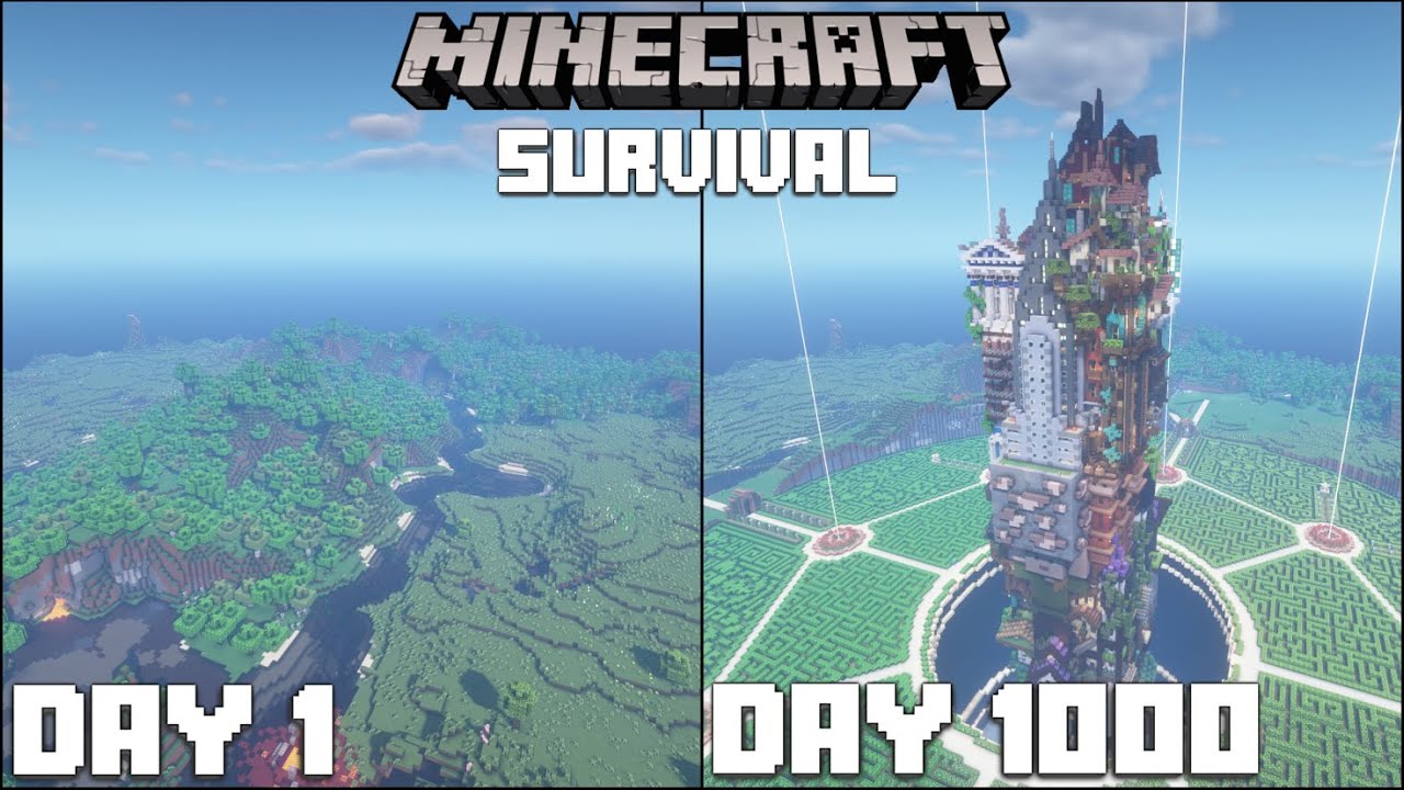 1000 day World Tour - Minecraft, but I put everything in the same ...