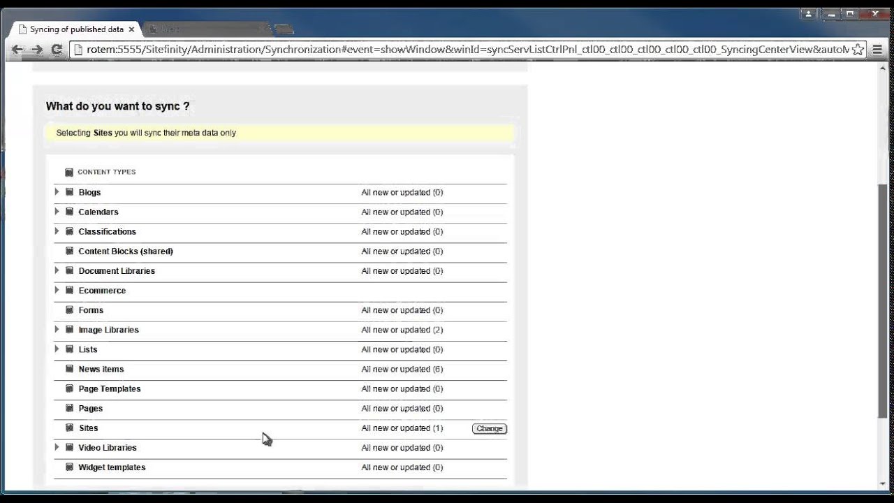 Sitefinity Site-sync in Multisite Mode - YouTube