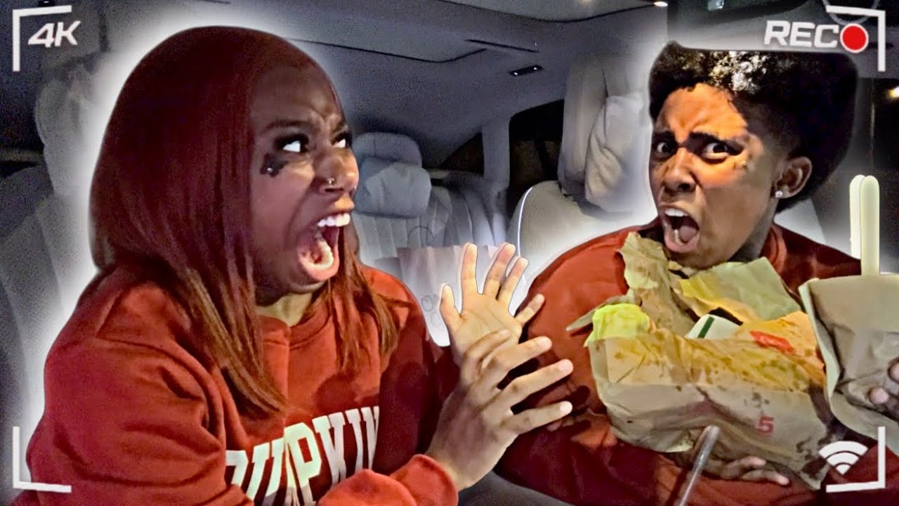 TAKING GIRLFRIEND FOOD & EATING IN HER FACE 😱 * HILARIOUS* - YouTube