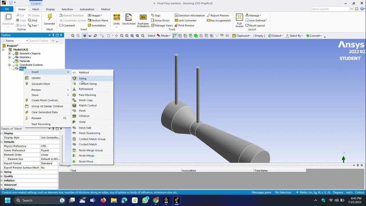 Flow Analysis Through Venturimeter Using Ansys Fluentcfdansysfluent