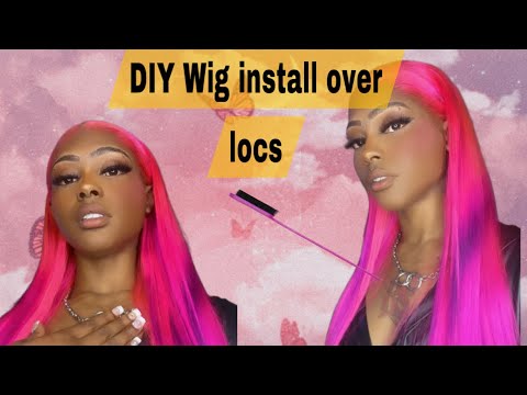DIY wig install over my locs - YouTube