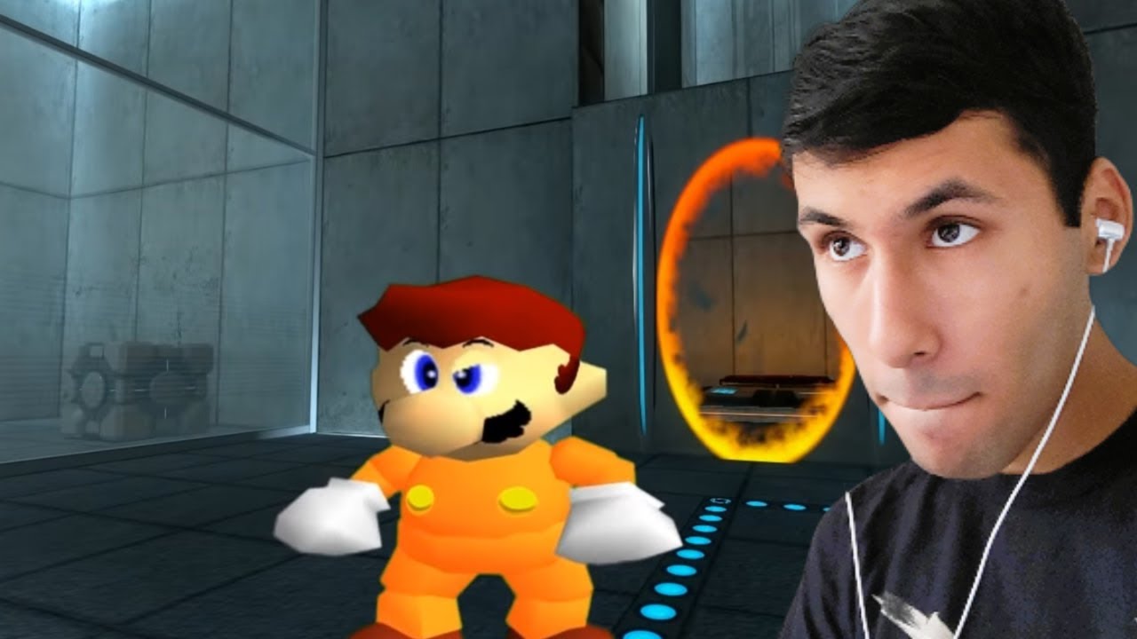 MARIO TRAVELS ANOTHER DIMENSION!!! Anand The Gamer Reacts : Portal ...