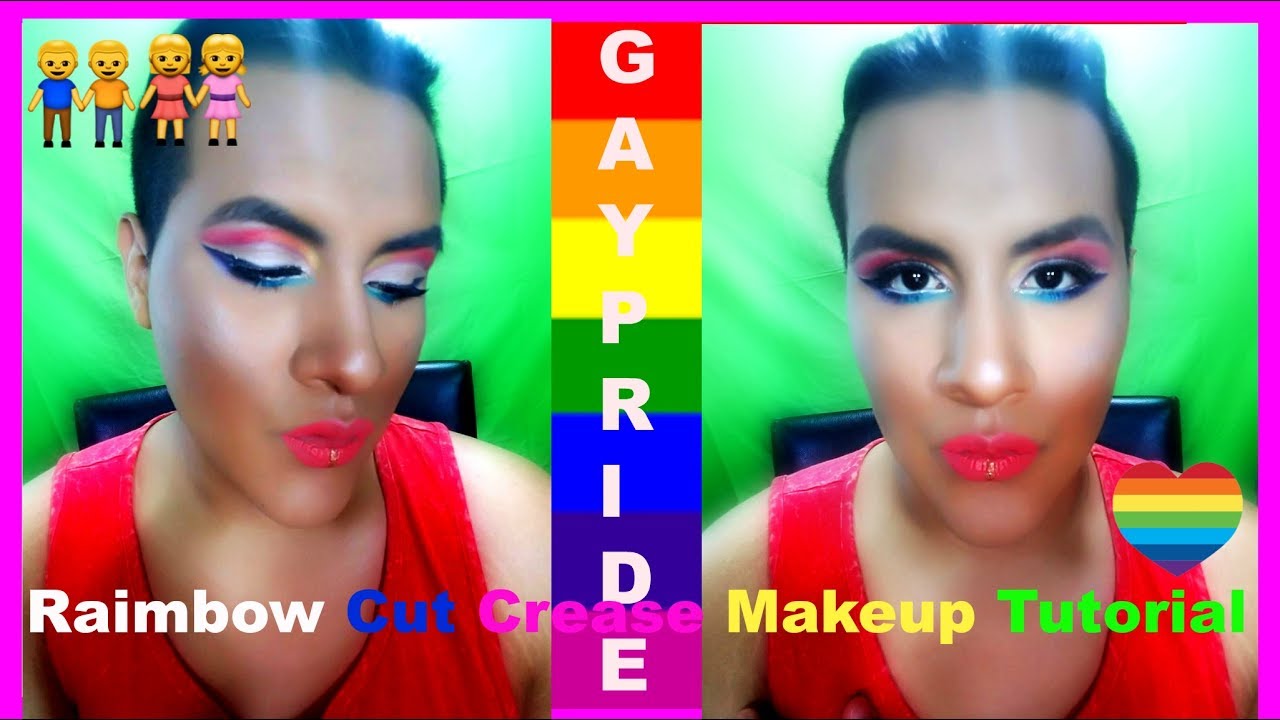 RAINBOW CUT CREASE MAKEUP TUTORIAL - GAY PRIDE| Alex Tutorials - YouTube