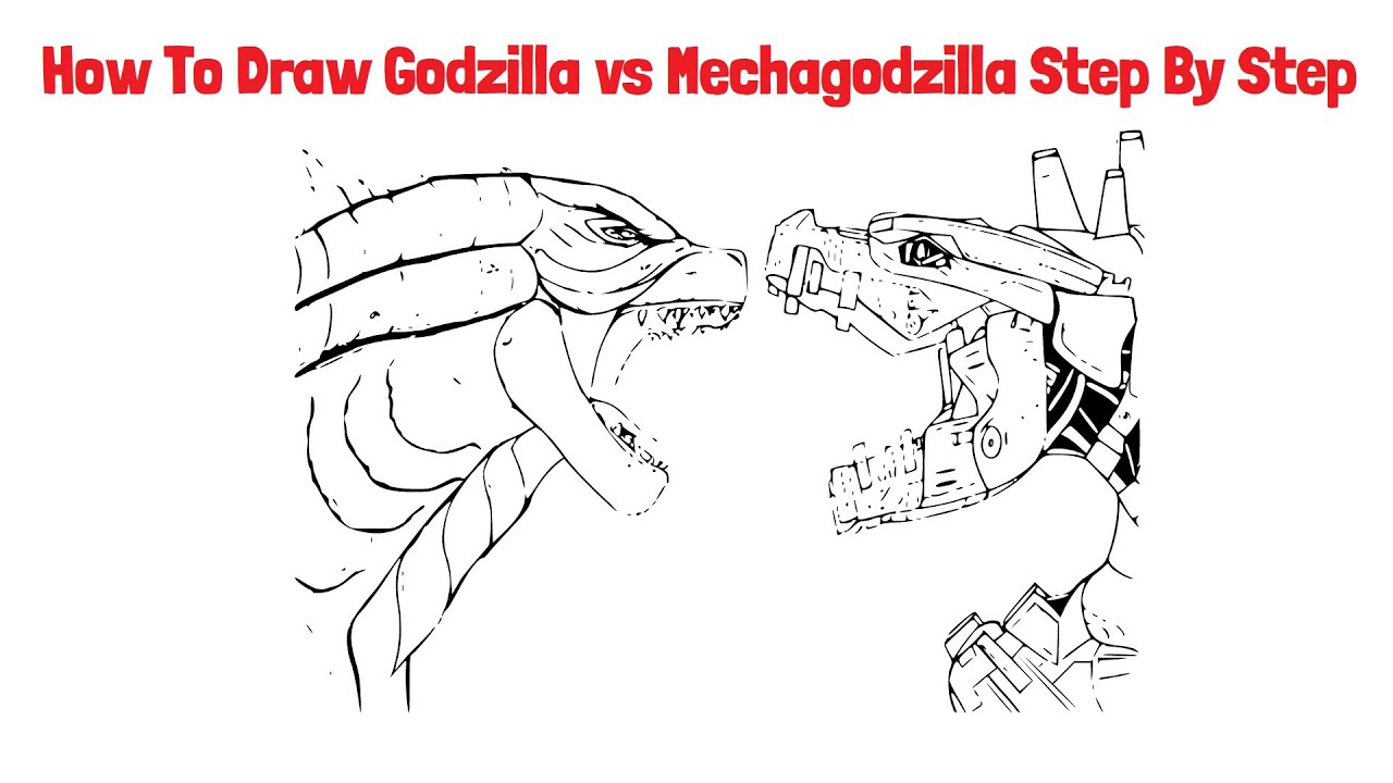 Godzilla vs Mechagodzilla Step by Step Digital Drawing | Mady Arts ...
