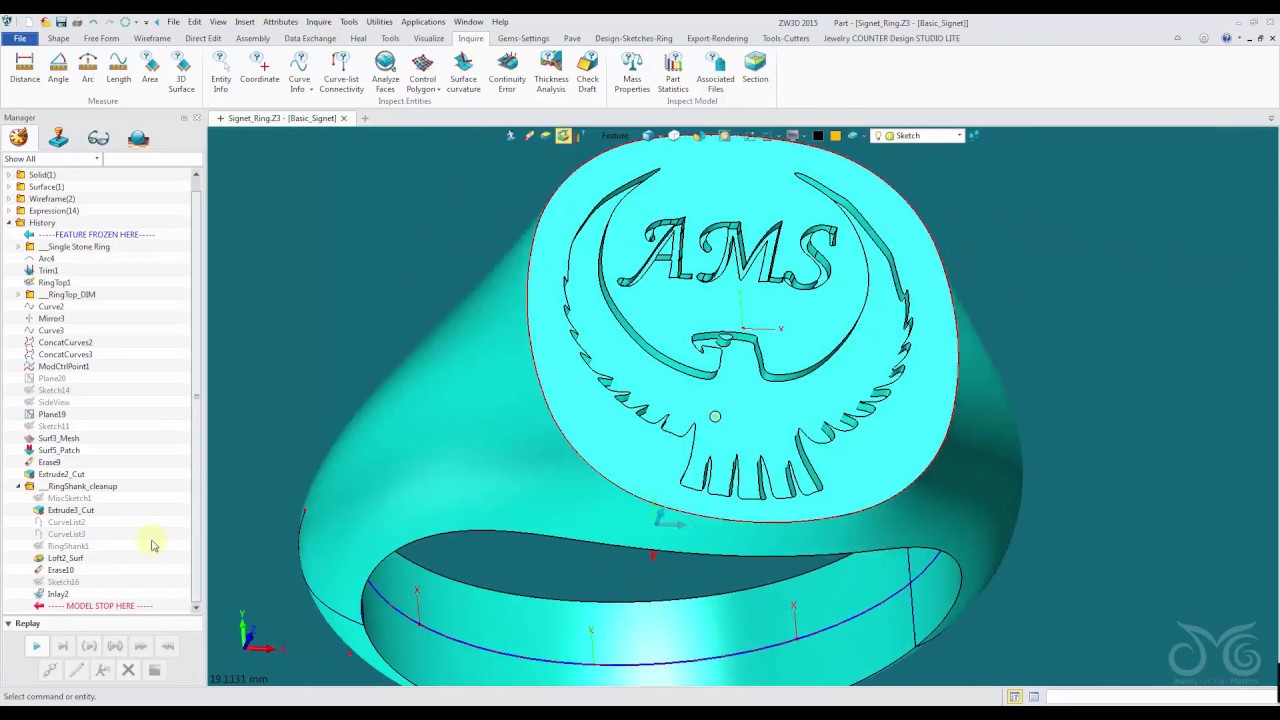 [Jewelry CAD Dream] Lesson 13.2 - Signet Ring - YouTube