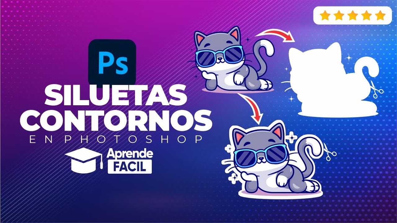 Como hacer contornos y siluetas en photoshop - YouTube