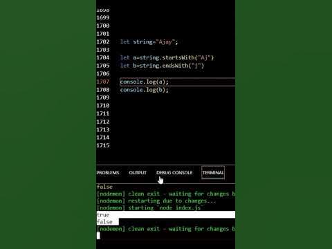 #string.startsWith() & #string.endsWith() method in #javascript - YouTube