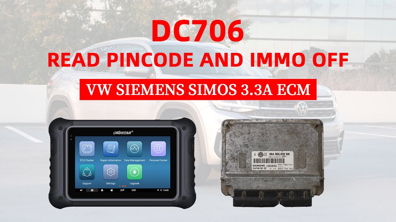DC706-VW SIEMENS SIMOS 3.3A ECM READ PINCODE AND IMMO OFF BY BENCH - YouTube