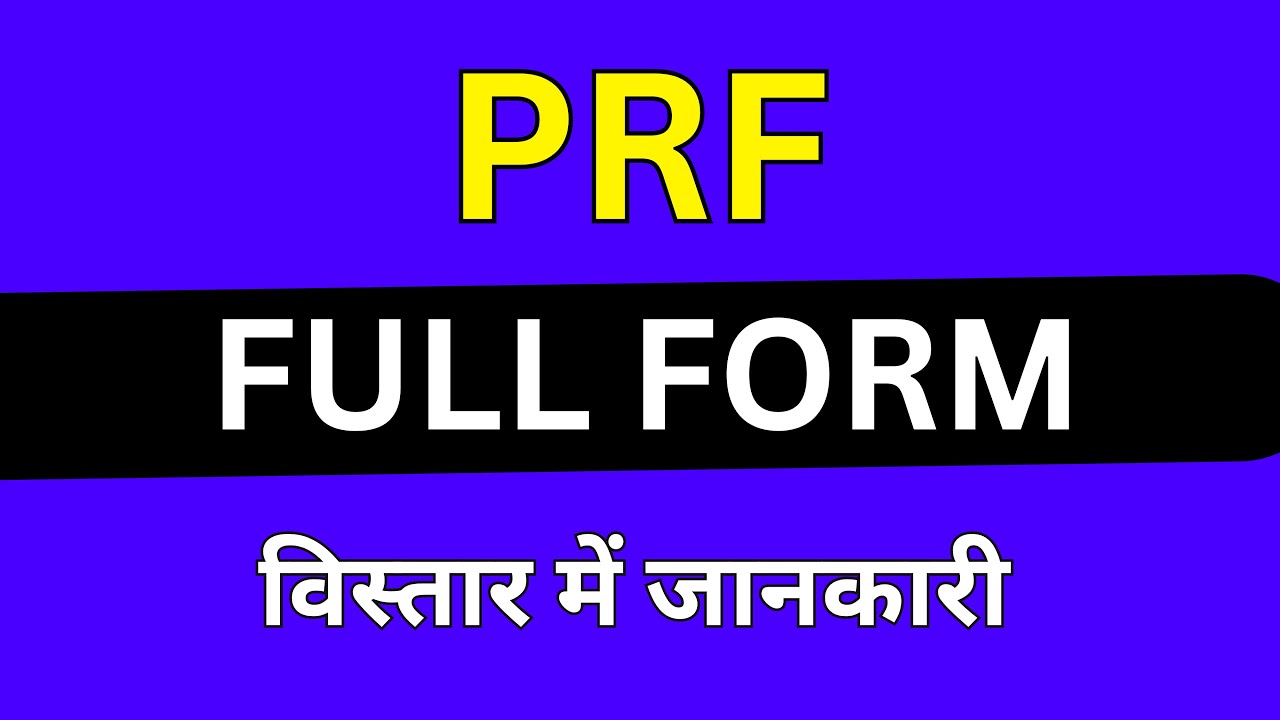 PRF full form in Medical - YouTube