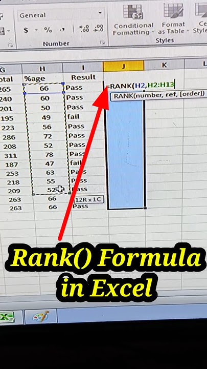 Rank() Formula use in Excel | Rank find in Excel #newshorts #shorts # ...