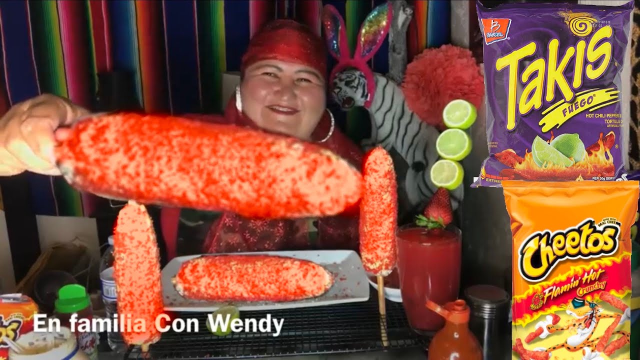 Flaming Hot Cheetos Takis Elotes - YouTube