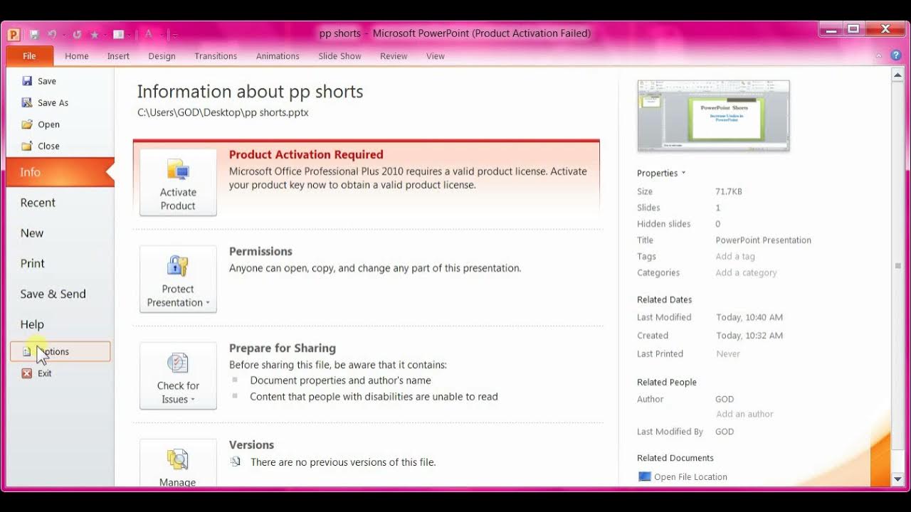 To increase number of Undos in PowerPoint - YouTube