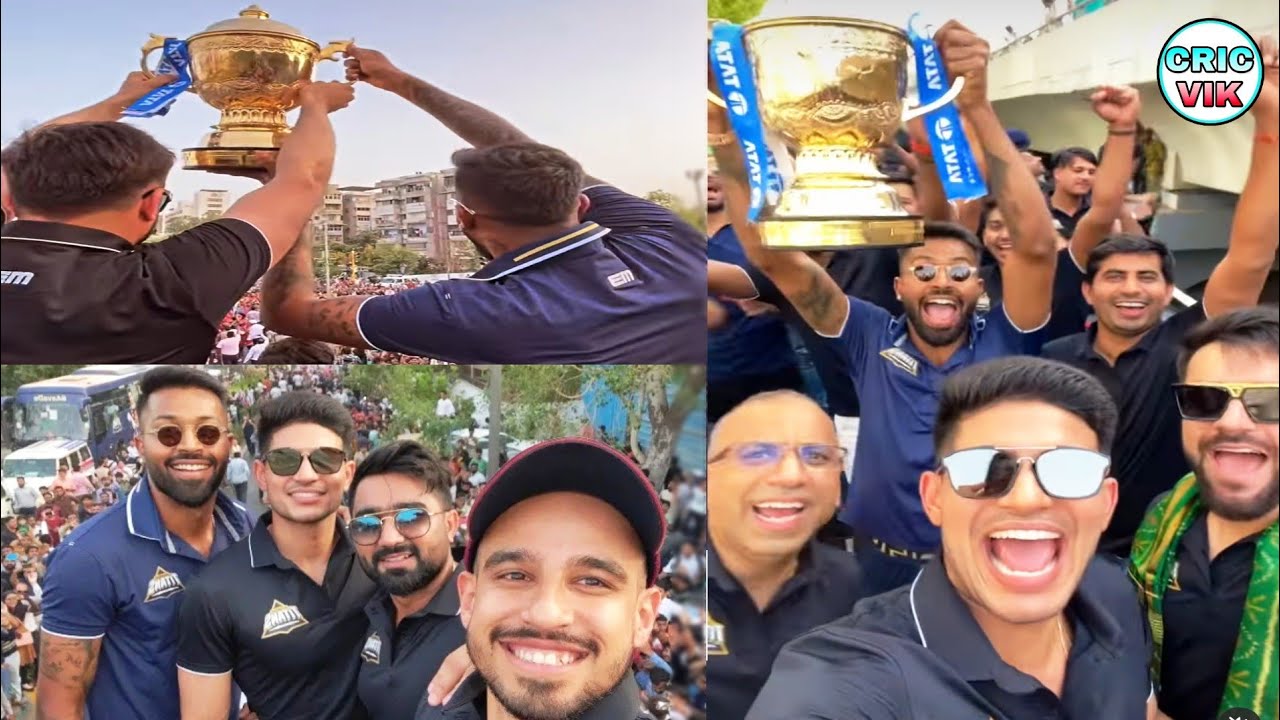 Gujarat Titans Roadshow in Ahmedabad after winning IPL 2022 Trophy ...