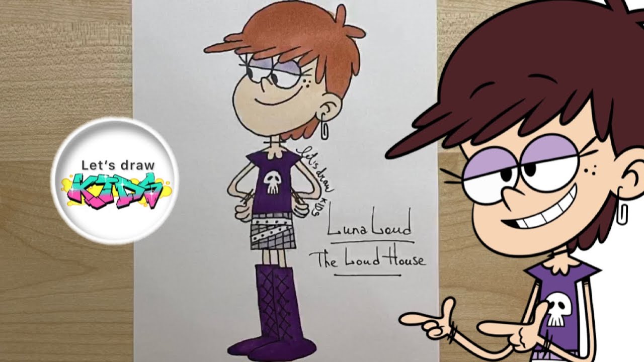 THE LOUD HOUSE drawing characters / How to Draw Cartoon Girl Luna Loud ...