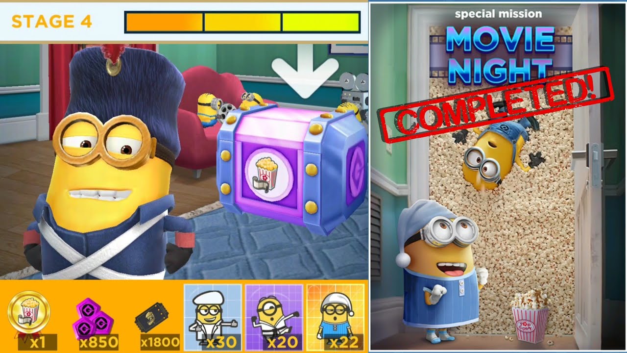 Minion Rush Movie Night Completed Special Mission Rewards Claim in ...