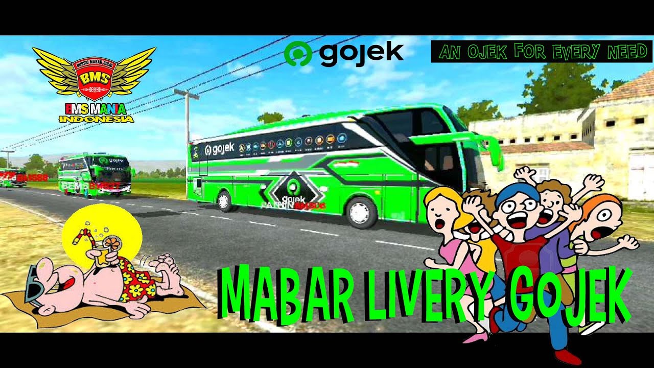 BMS MANIA INDONESIA//MABAR LIVERY GOJEK//#BUSSID - YouTube
