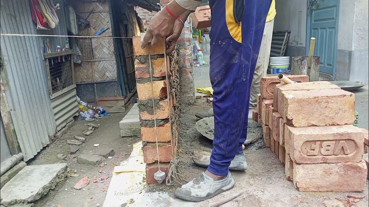 How to Build a Strong Single Brick Wall (4.6 Inch) | On-Site Practical ...