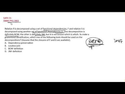 DBMS PYQ GATE CSE 2002 - YouTube