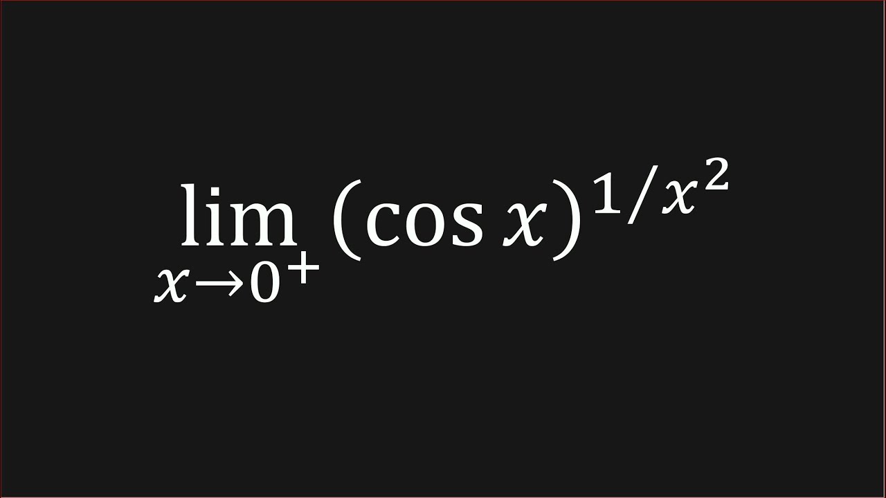 Find The Limit cos X 1 x 2 YouTube