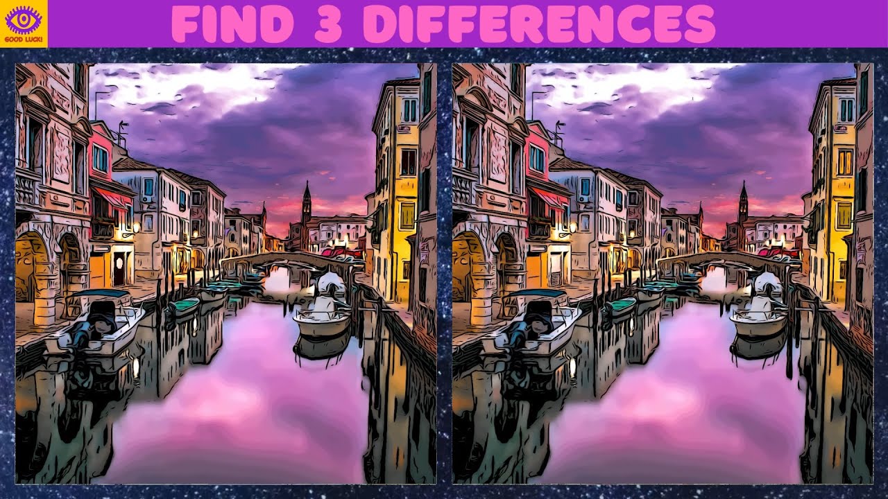 【Find the Difference】BrainGame Puzzle "Venice, Italy" 18 - YouTube