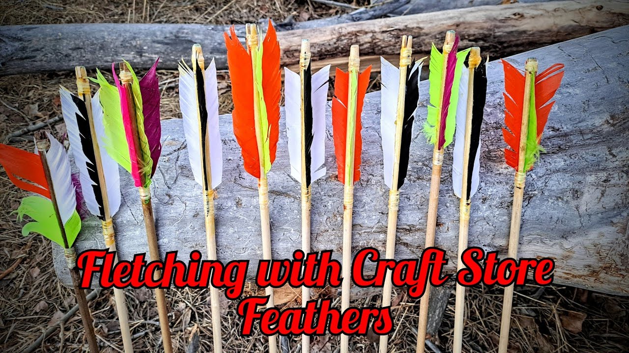Fletching Arrows with Craft Store Feathers - YouTube