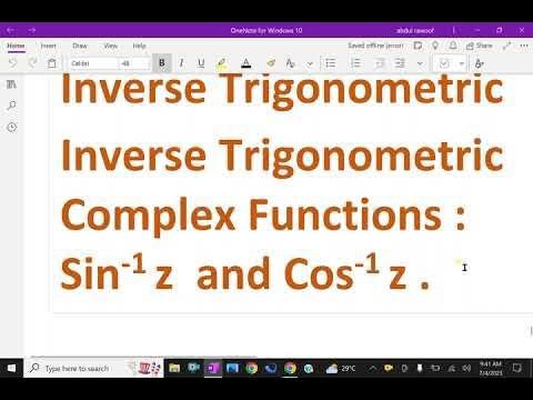 Complex variables : - ( Inverse trigonometric and Hyperbolic functions ) - 39.#complexvariables ...
