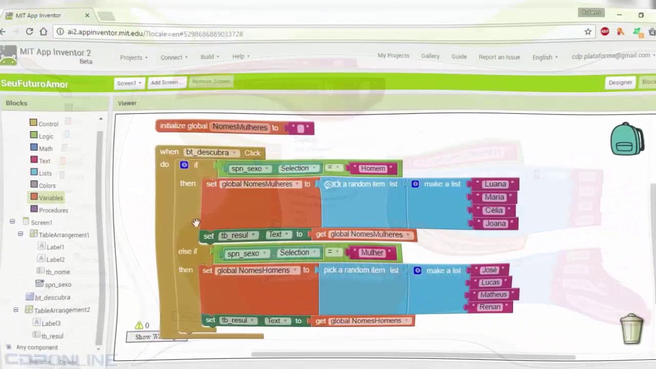 Demonstração da Oficina de Desenvolvimento de Aplicativos com MIT App ...