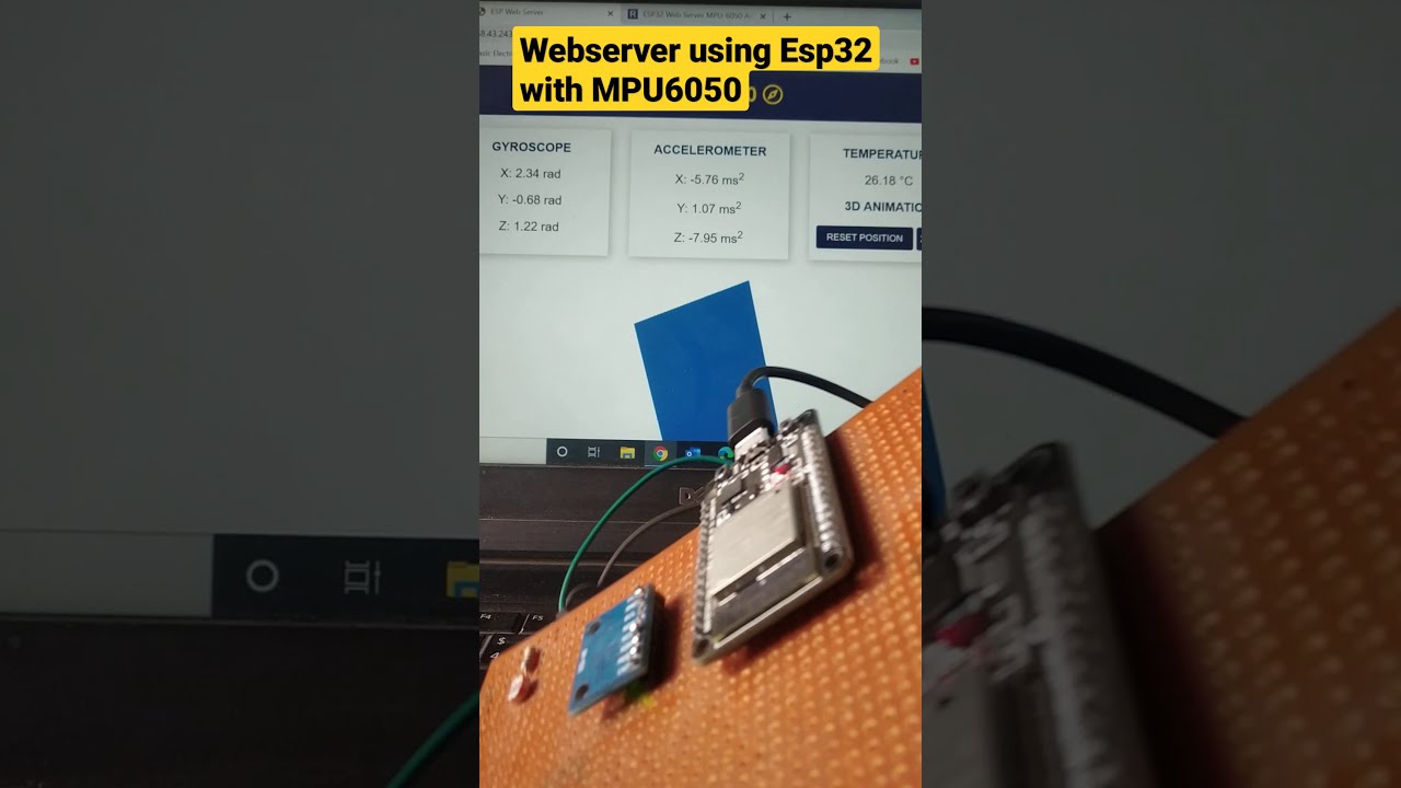 Webserver Using Esp32 With Accelerometer And Gyroscope Mpu 6050 Shorts Esp32 Tech Youtube