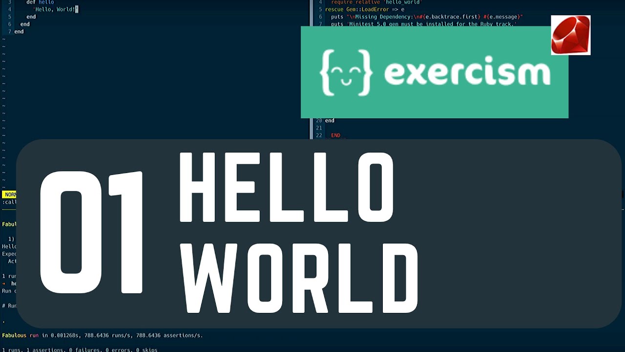 Exercism io 01 Hello world YouTube exercism-io-01-hello-world-youtube