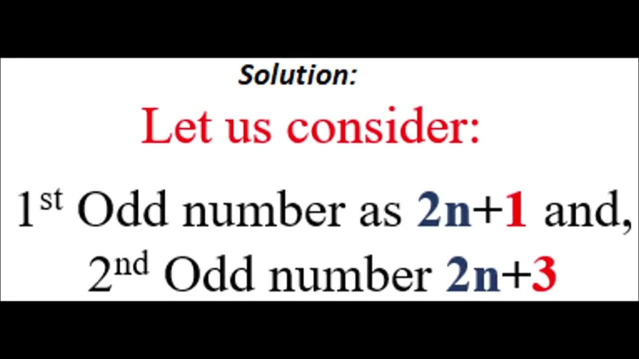 Sum of Two consecutive ODD Number Divisible by 4? - YouTube