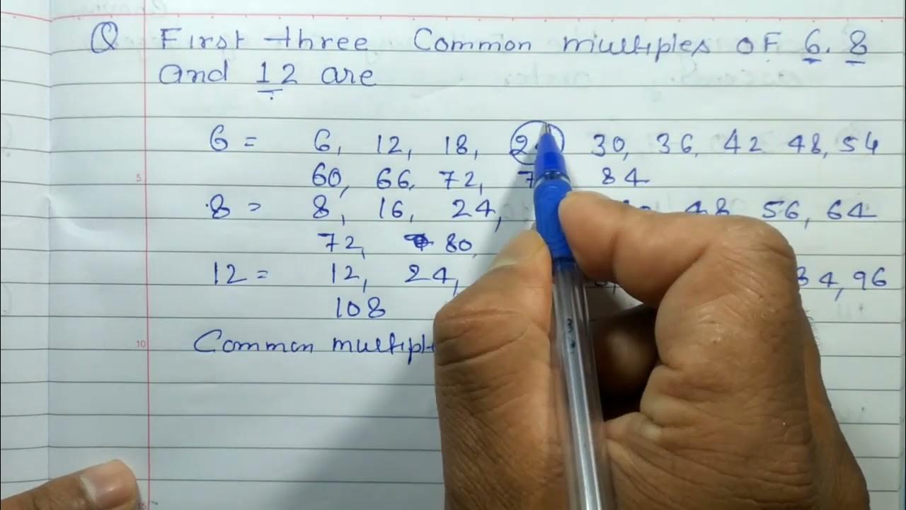 Write first three common multiples of 6, 8 and 12 - YouTube