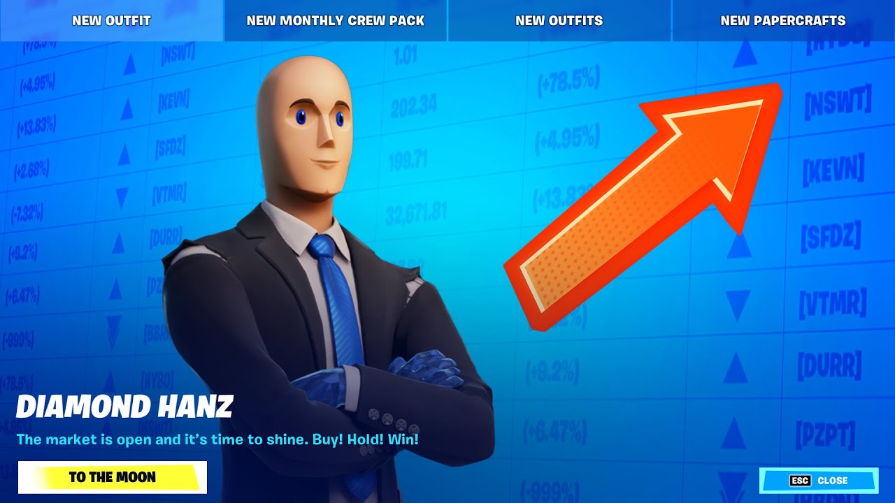 NEW DIAMOND HANZ SKIN FORTNITE SEASON 6 SKIN STONKS SKIN FORTNITE ...