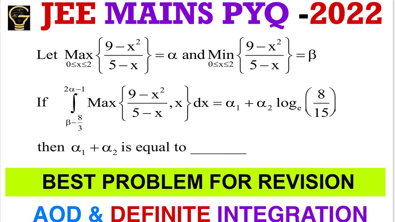 Let max{ 9-x^2 /5-x}=alpha and min{9-x2/5-x}=beta if integration max{ 9 ...