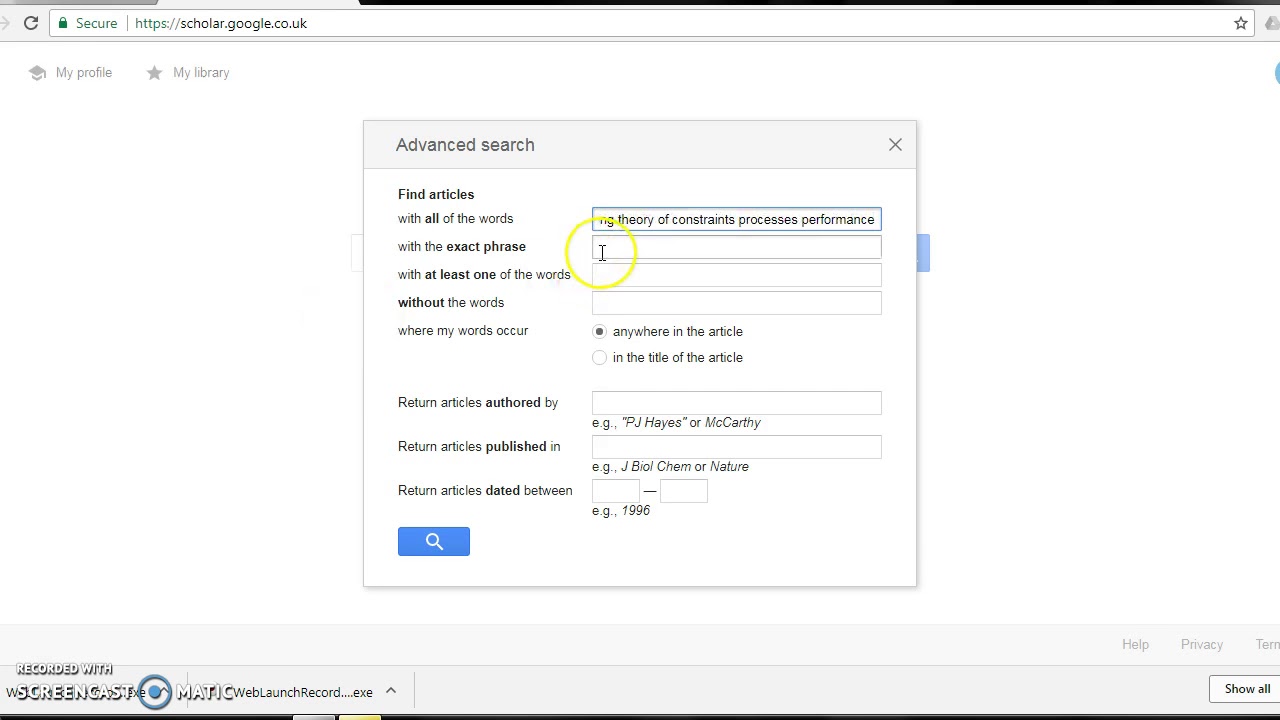Google Scholar Advanced Search Query - YouTube