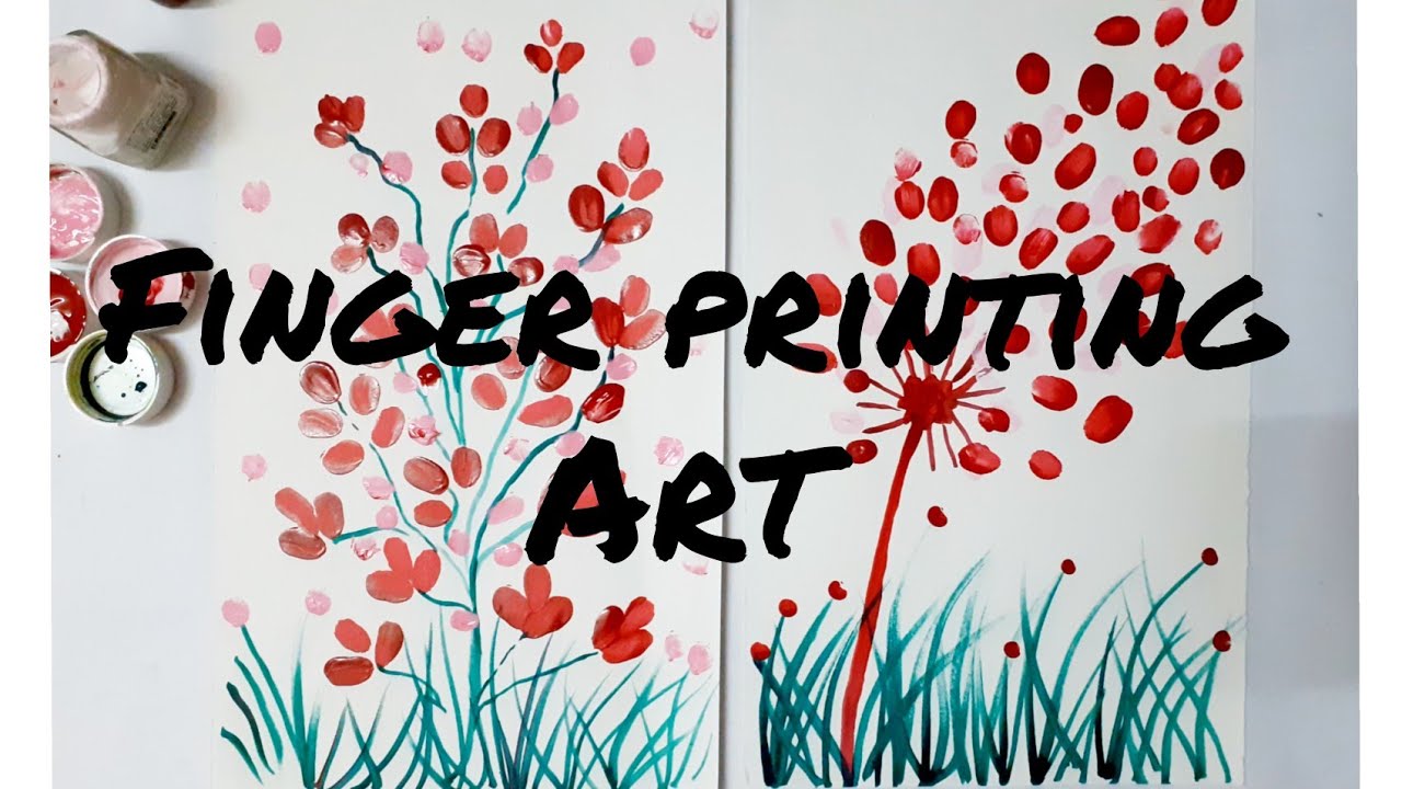 Finger Painting Art || Easy Thumb Painting Flower || Easy Painting Idea ...
