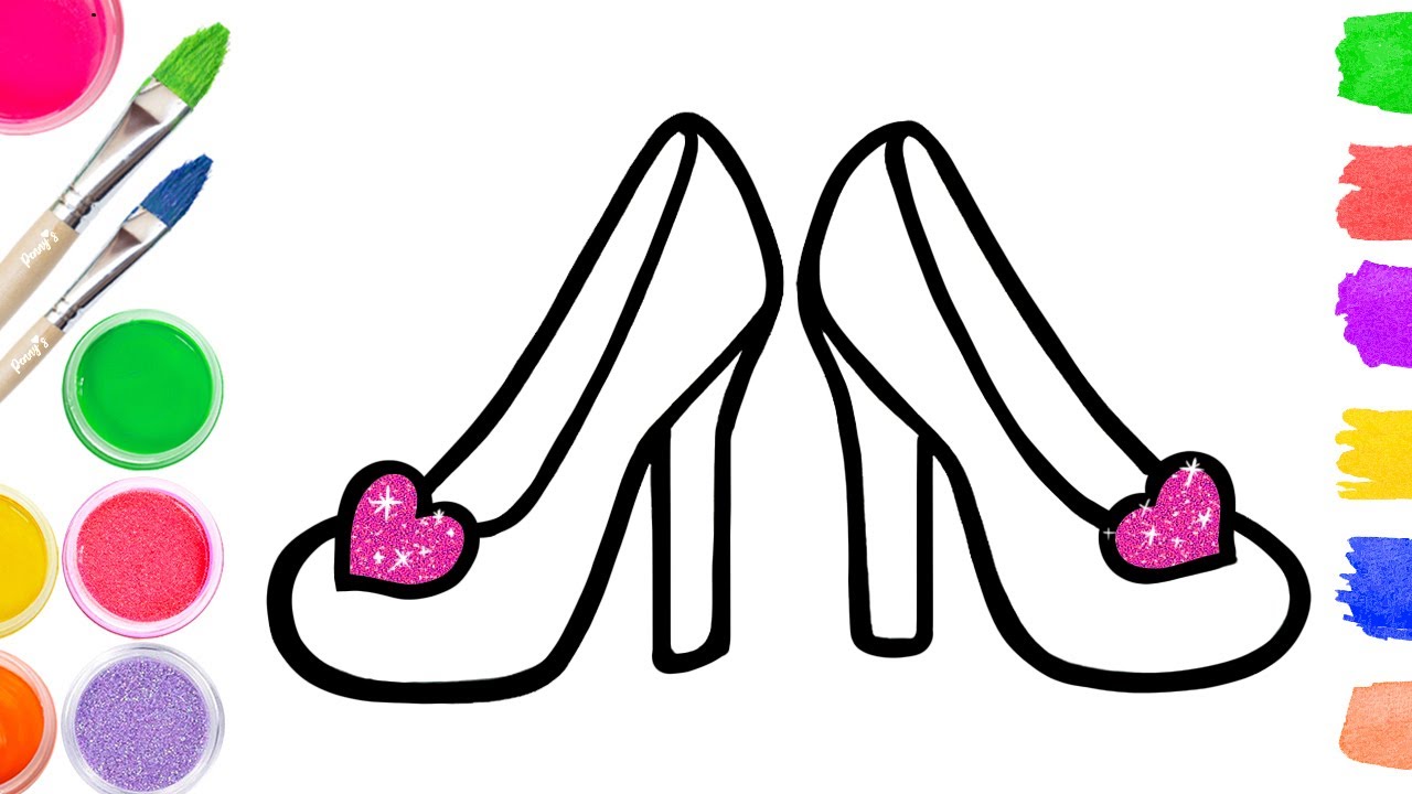 Drawing and Coloring High Heels | Step by Step | Easy Acrylic Painting ...