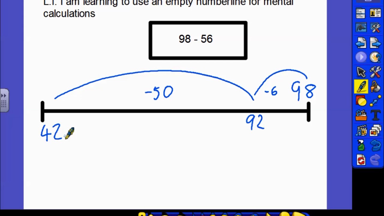 Subtraction Empty Number Line YouTube Subtraction Empty Number Line YouTube