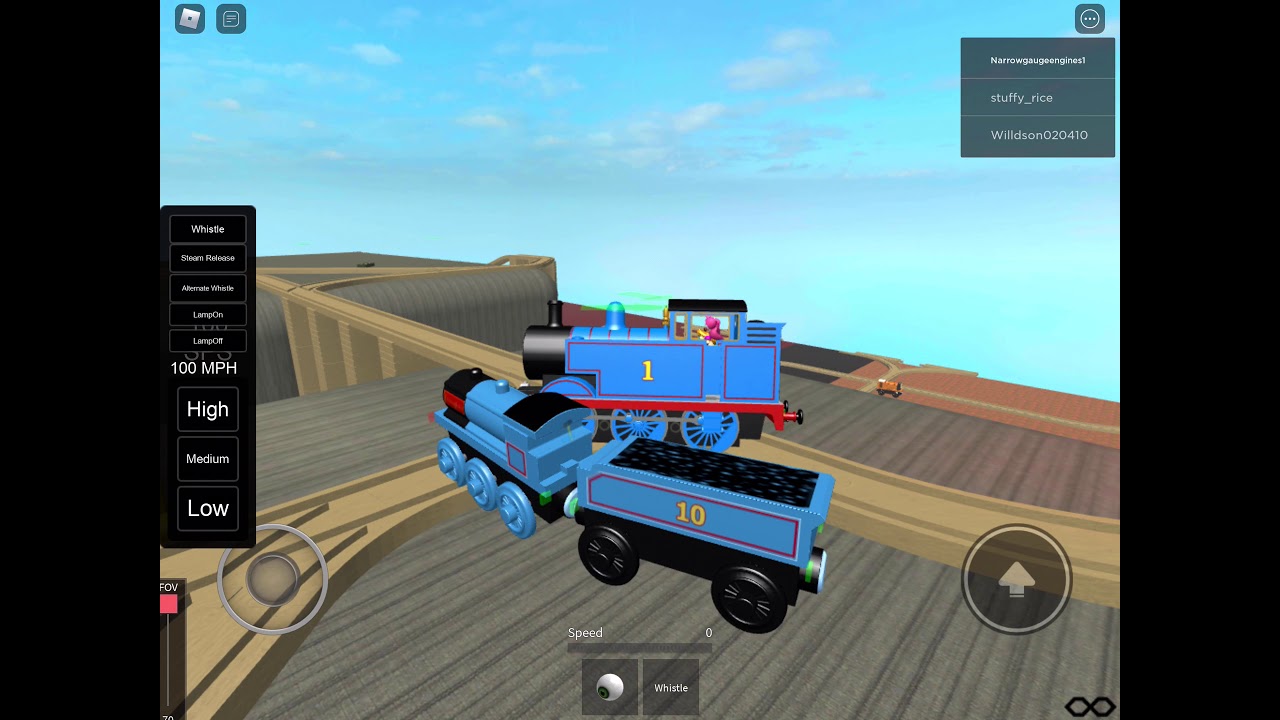 Driving around wooden railway room with Cbr3 Thomas - YouTube