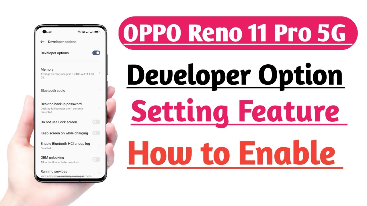 OPPO Reno 11 Pro 5G How to Enable Developer Option Feature - YouTube